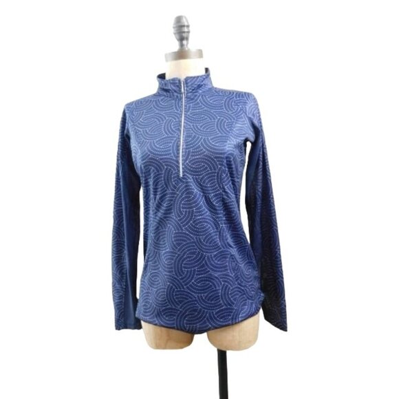 Pebble Beach | Tops | Pebble Beach Size Xs Navy Blue White Partial Zip ...